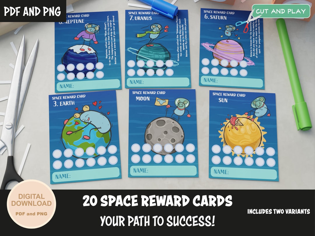 Kids Cosmic Task Tracker Goal and Behavior Reward Cards - Etsy