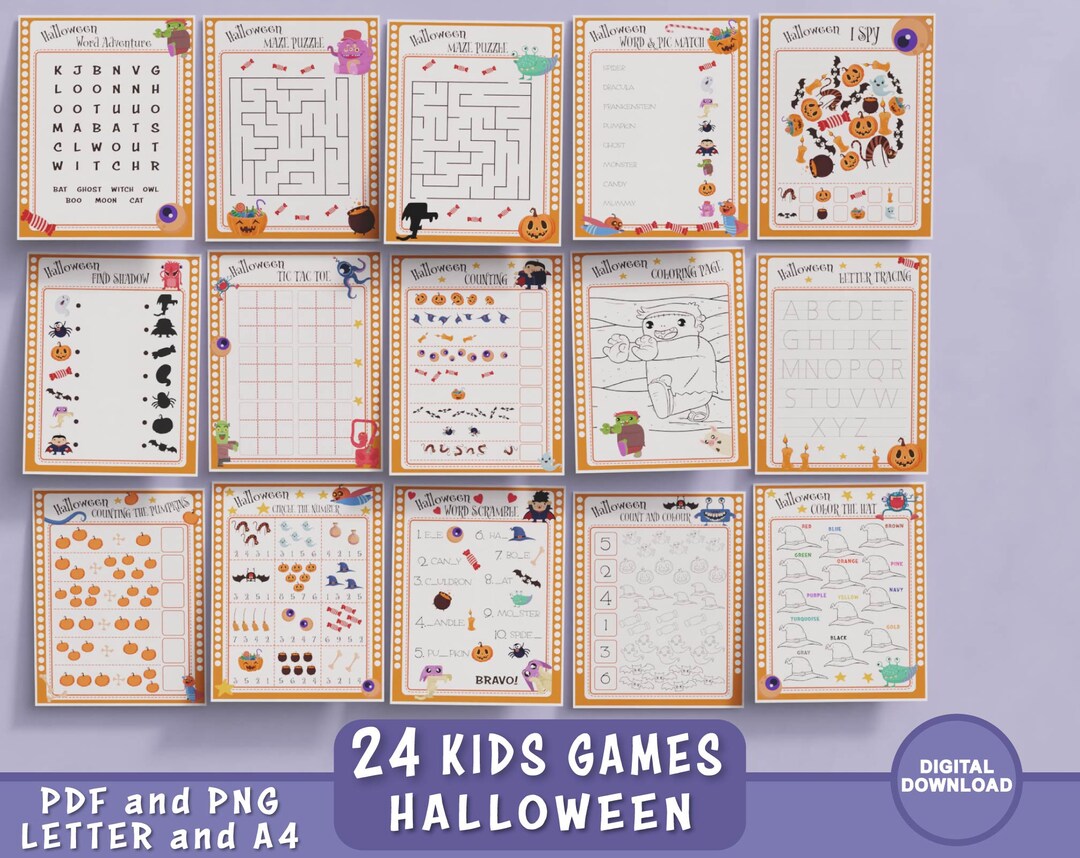Ultimate Halloween Party Game Bundle 24 Printable Games for Kids ...