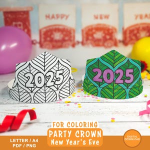 Coloring DIY Kids New Year's Eve Party Hat Printable Craft for ...