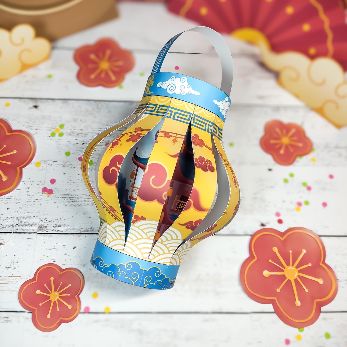Printable Chinese New Year Paper Lantern Craft Kit, DIY Lantern for ...