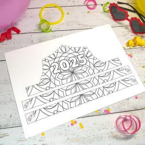 Coloring DIY Kids New Year's Eve Party Hat Printable Craft for ...