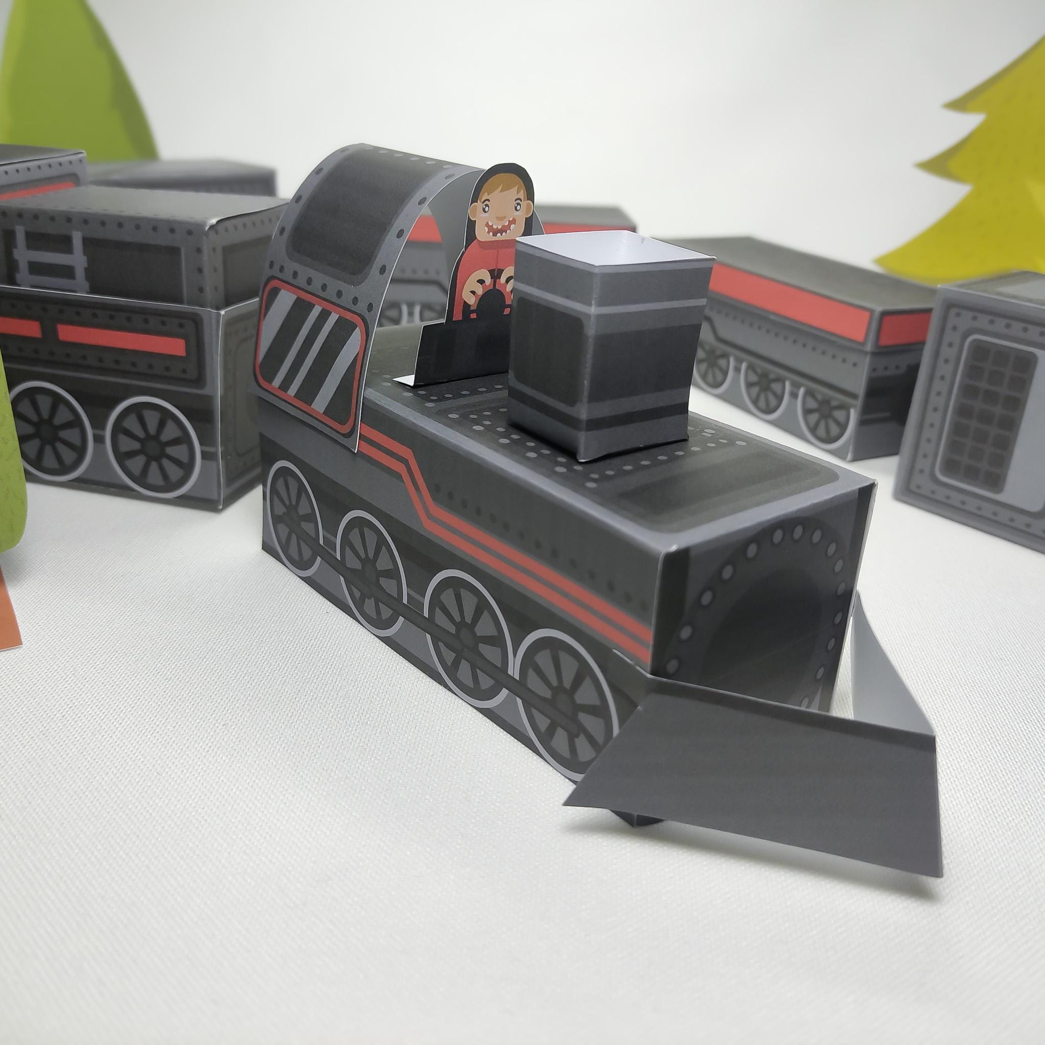 Printable Set Train - DIY Locomotive and Wagons - Train Printable ...