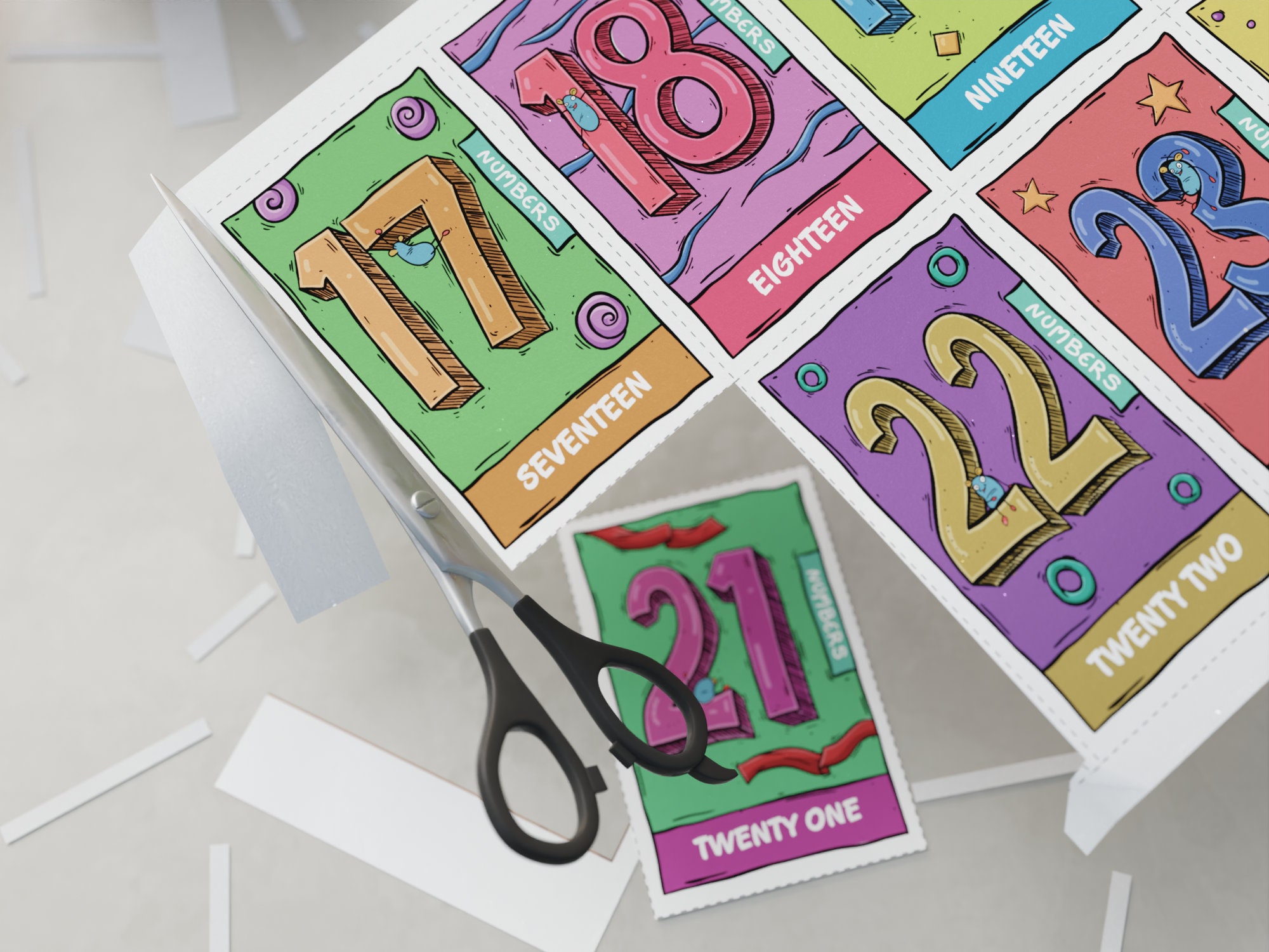 Printable Preschool Flashcards Numbers 1-30 Vibrant Colors - Etsy