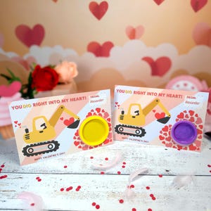 Editable Play-doh Truck Valentine's Holder, Non-candy Classroom Gift ...