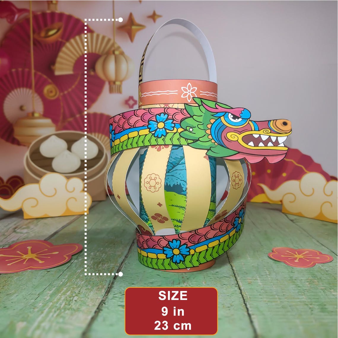 Printable Chinese New Year Paper Lantern Craft Kit, DIY Lantern for Kids, Classroom Party, Lunar ...