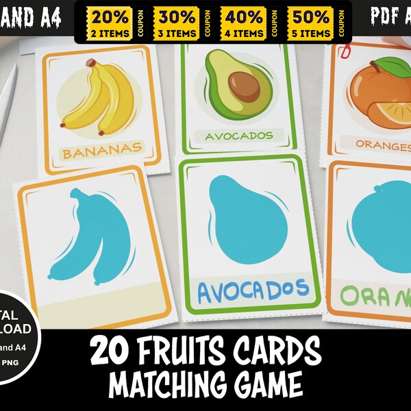 Fruit Matching Digital - Etsy