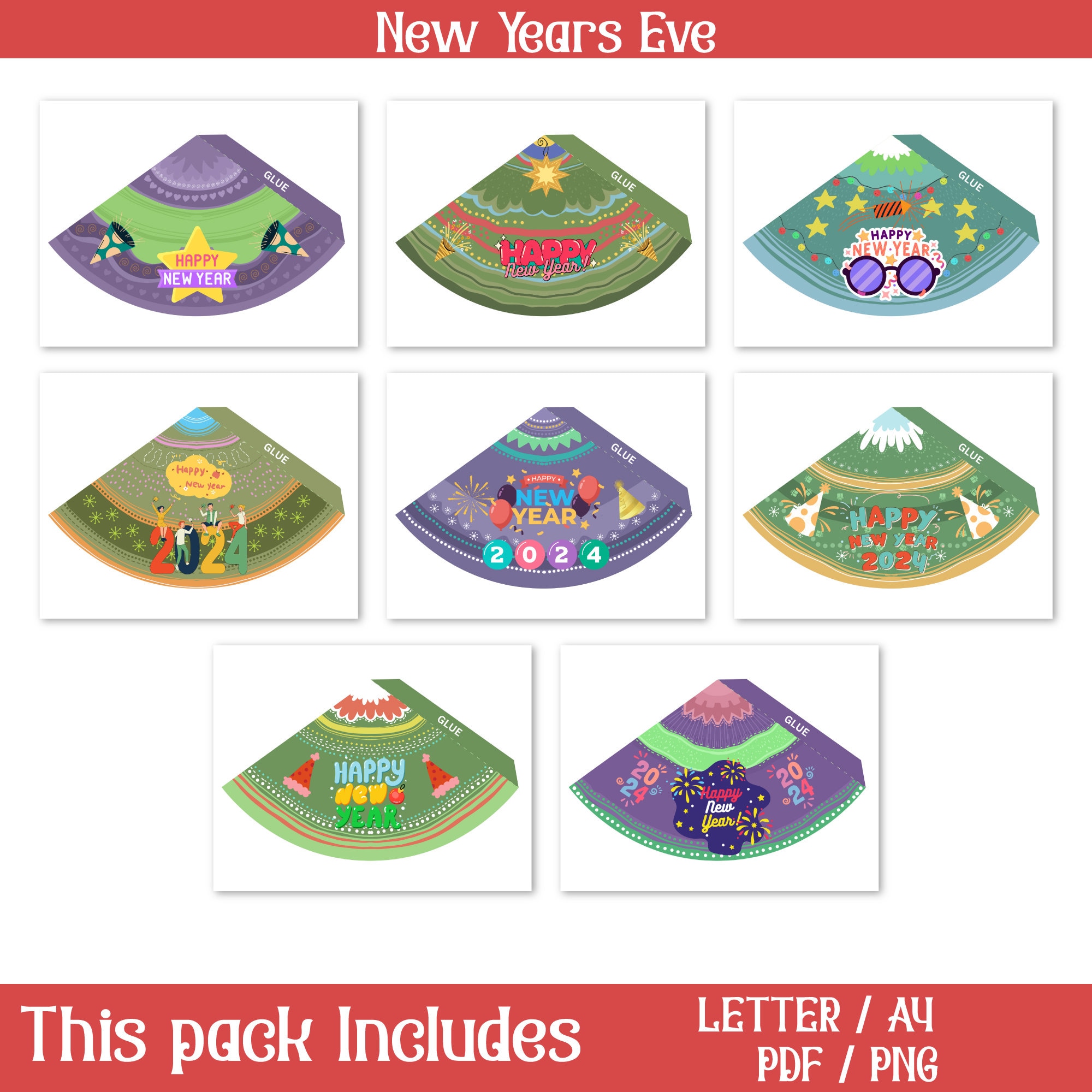 Celebrate in Style With Printable Kids New Year's Eve Party Hats ...