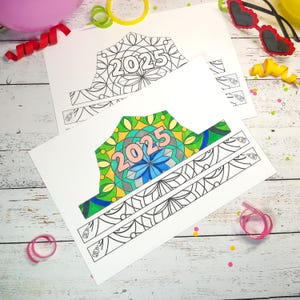Coloring DIY Kids New Year's Eve Party Hat Printable Craft for ...