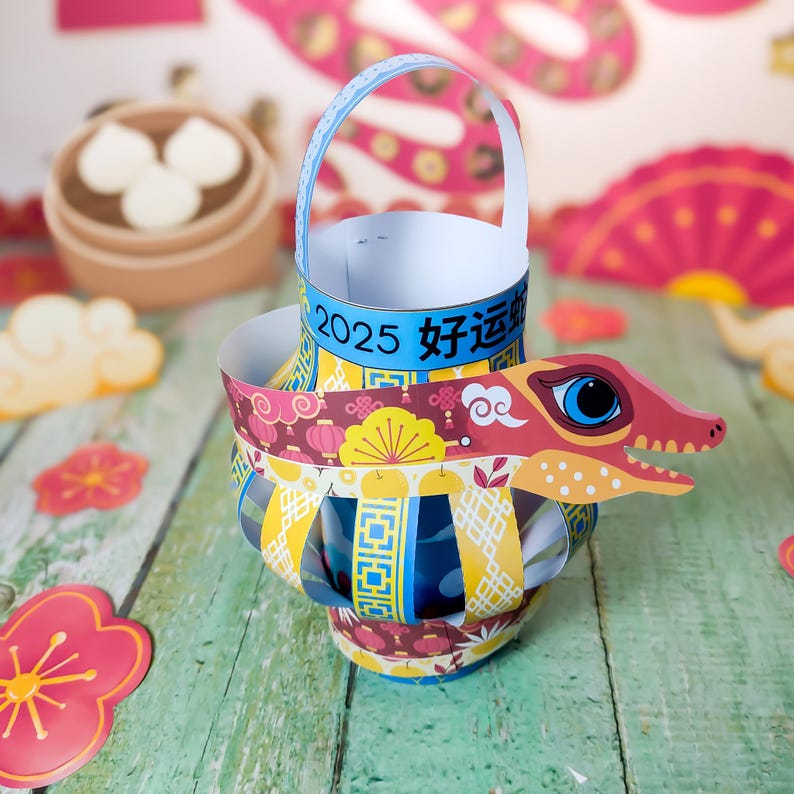 Printable Chinese New Year Paper Lantern Craft Kit, DIY Lantern for ...