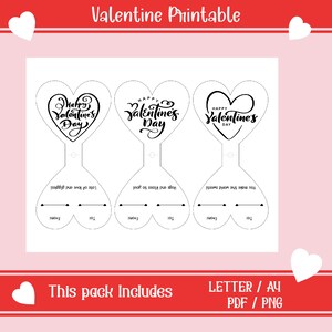 Black & White Lollipop Valentine Labels for Kids, Adorable DIY Lollipop ...