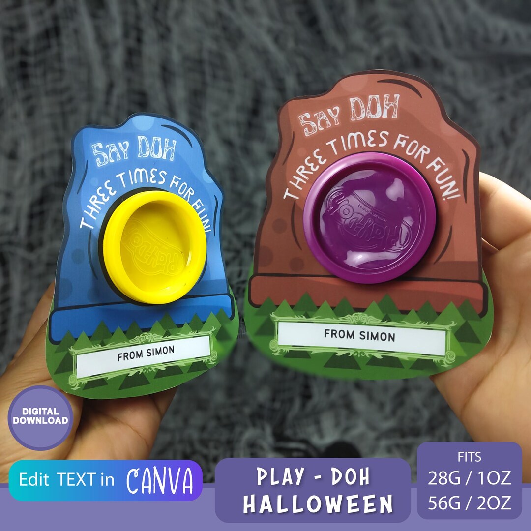 Halloween Play-doh Holder, Halloween Party Gift, Halloween Tombstone ...
