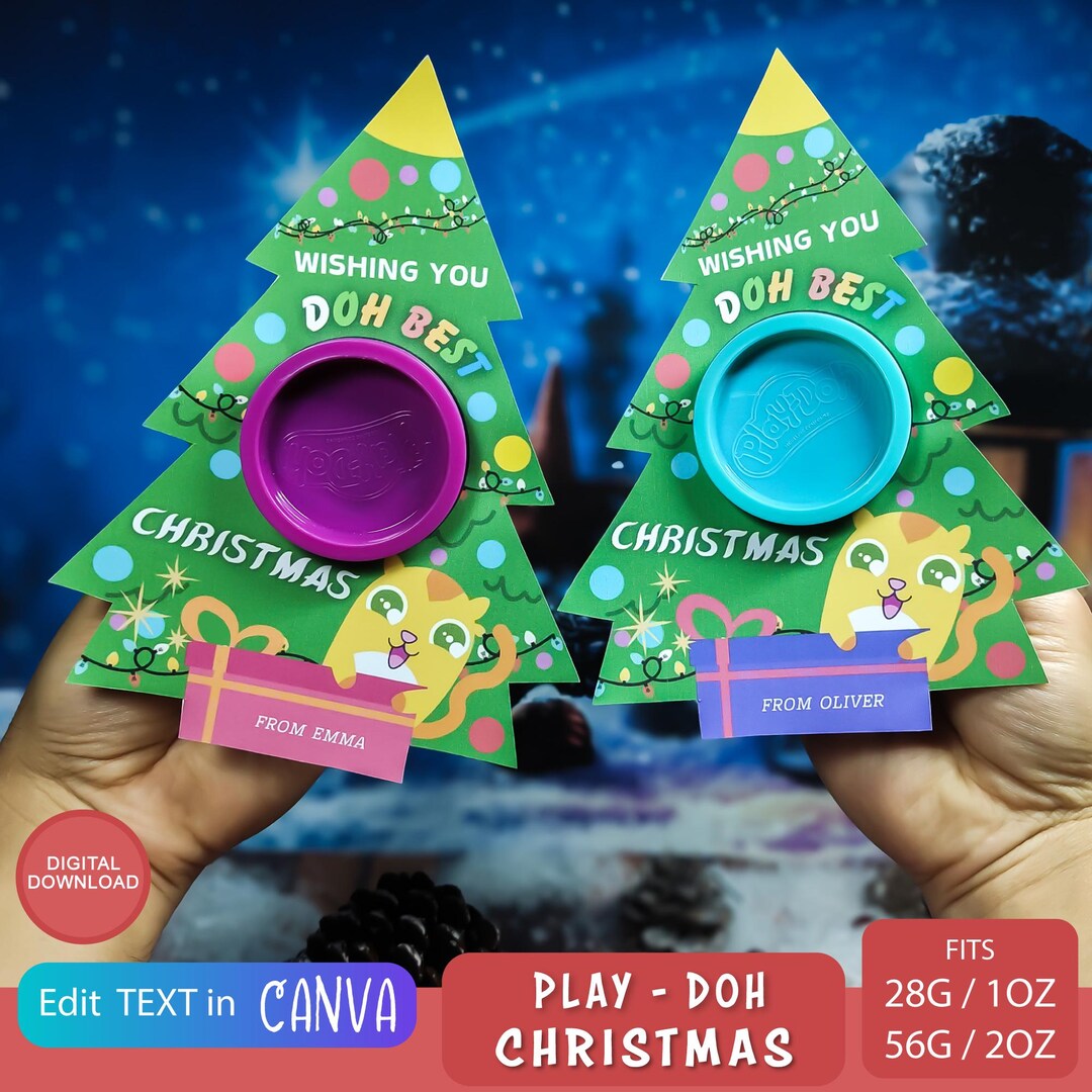 Christmas Play-doh Holder, Cute Christmas Tree, Printable Non-candy ...