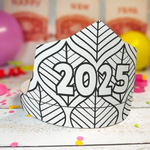 Coloring DIY Kids New Year's Eve Party Hat Printable Craft for ...