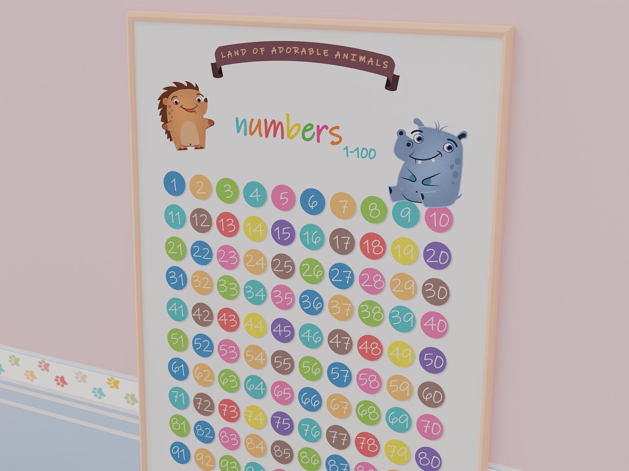 Count to 100 Printable Rainbow Numbers 1-100 Classroom - Etsy