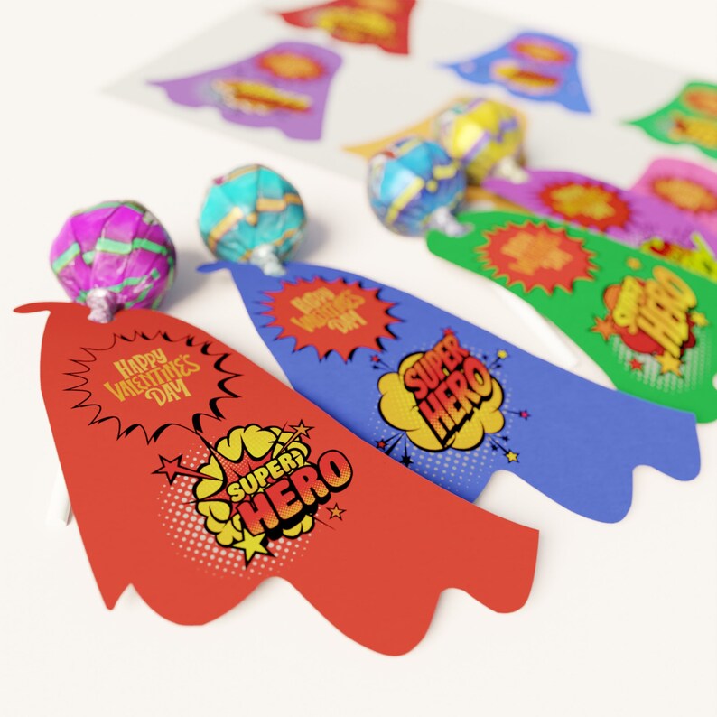 Heroic Treats: Super Hero Lollipop Valentine Capes, Unleash Super ...