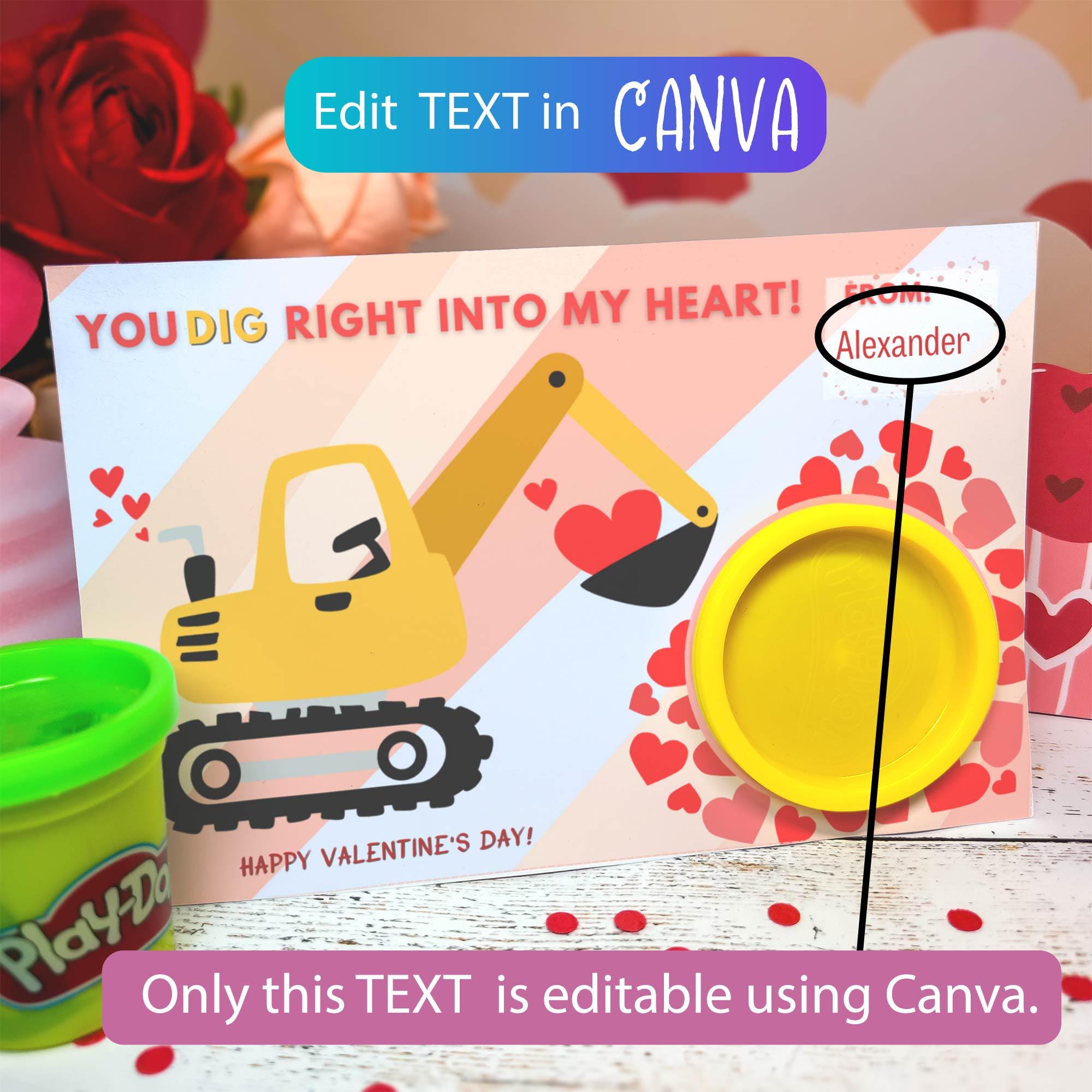 Editable Play-doh Truck Valentine's Holder, Non-candy Classroom Gift ...