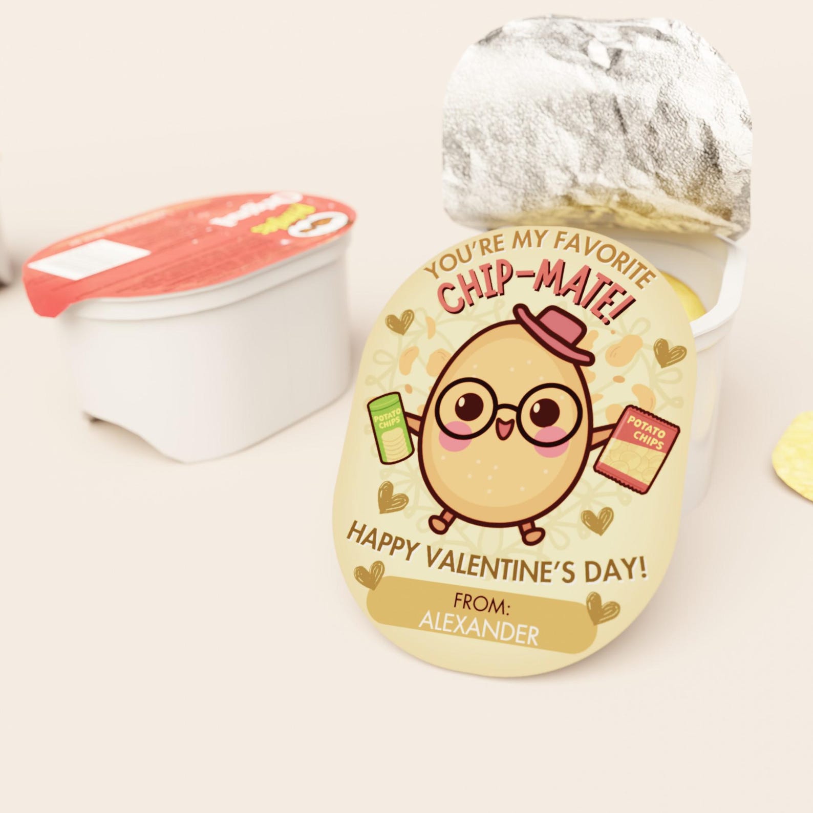 Printable Valentine Chip Snack Labels for Kids, Editable Pringles Tags ...