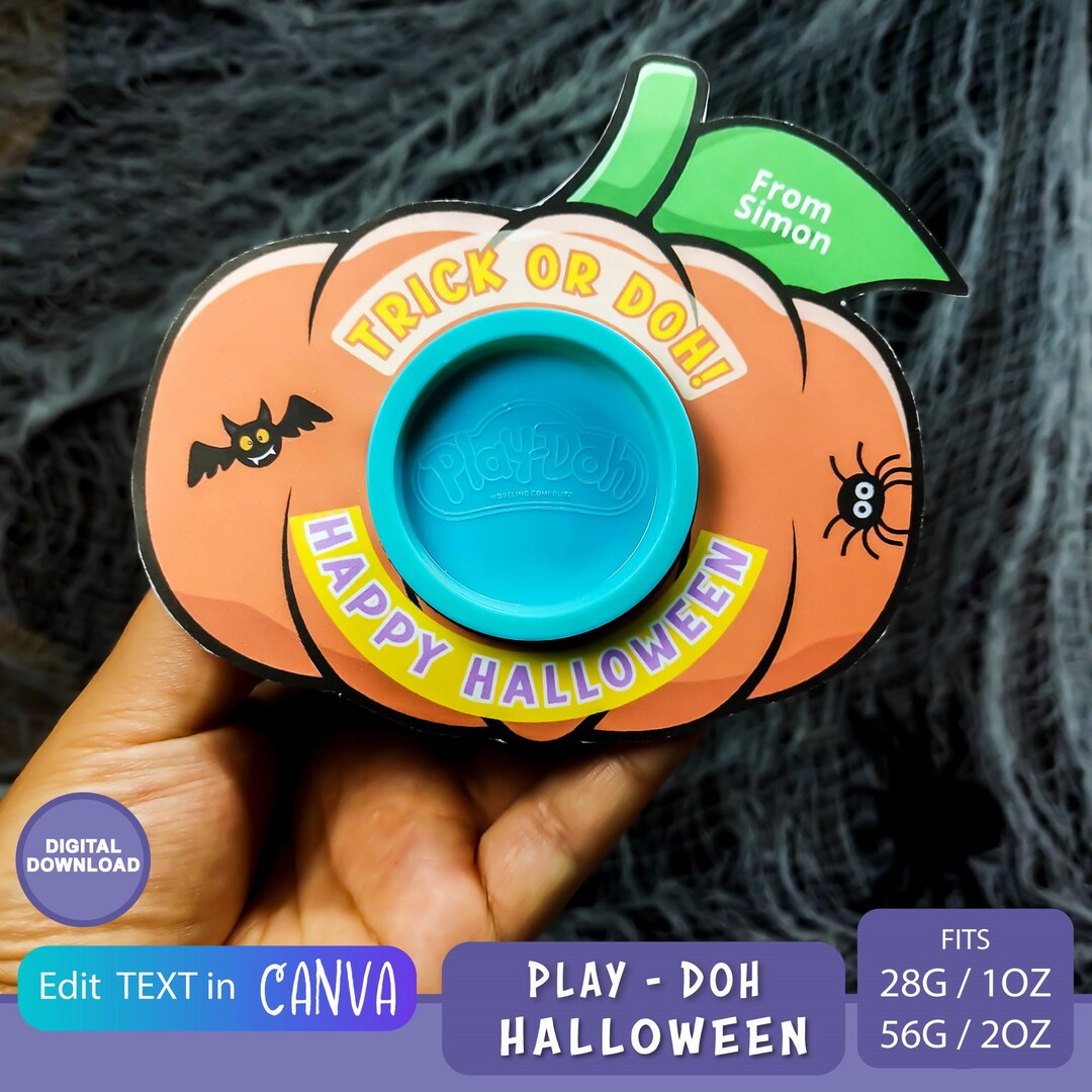 Halloween Play-doh Holder, Halloween Party Gift, Halloween Pumpkin, Non ...