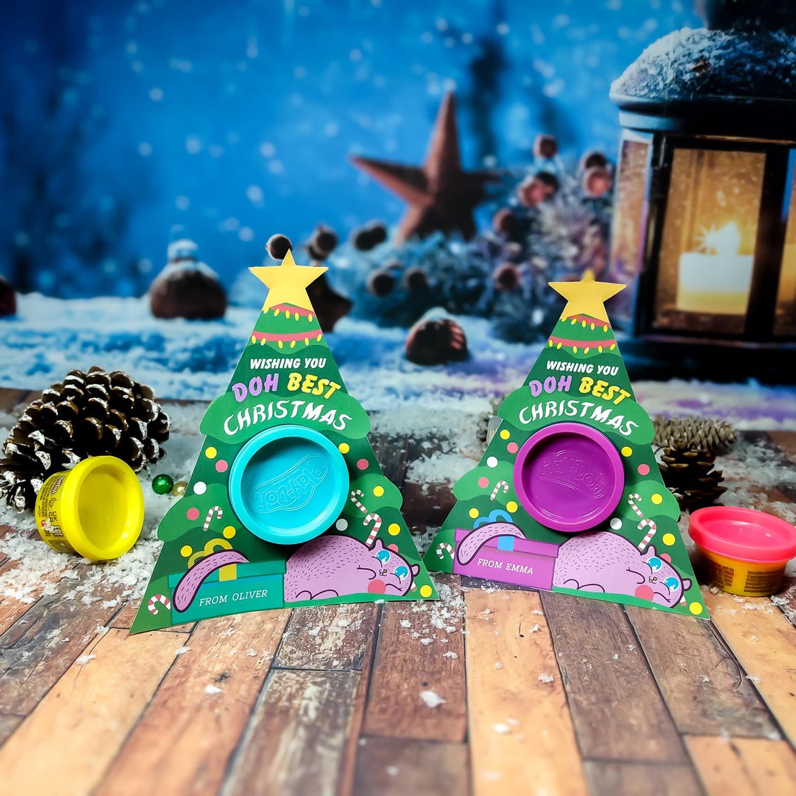 Christmas Play-doh Holder, Cute Christmas Tree, Printable Non-candy ...