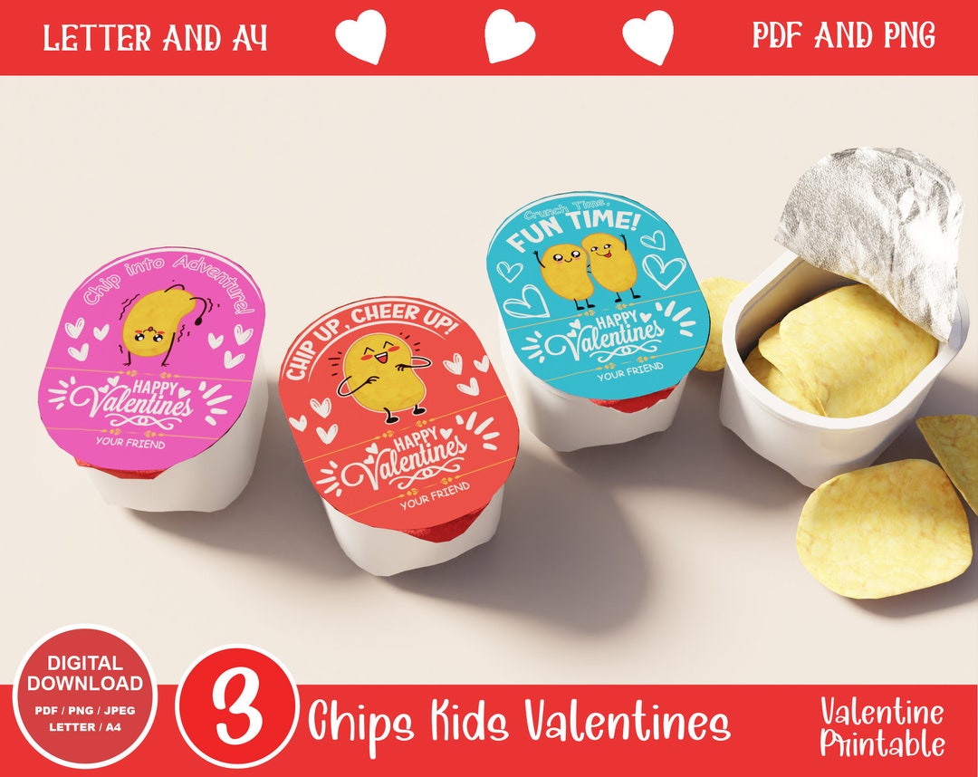 Chips Kids Valentines Printable, Make School Valentine's Day Fun With ...