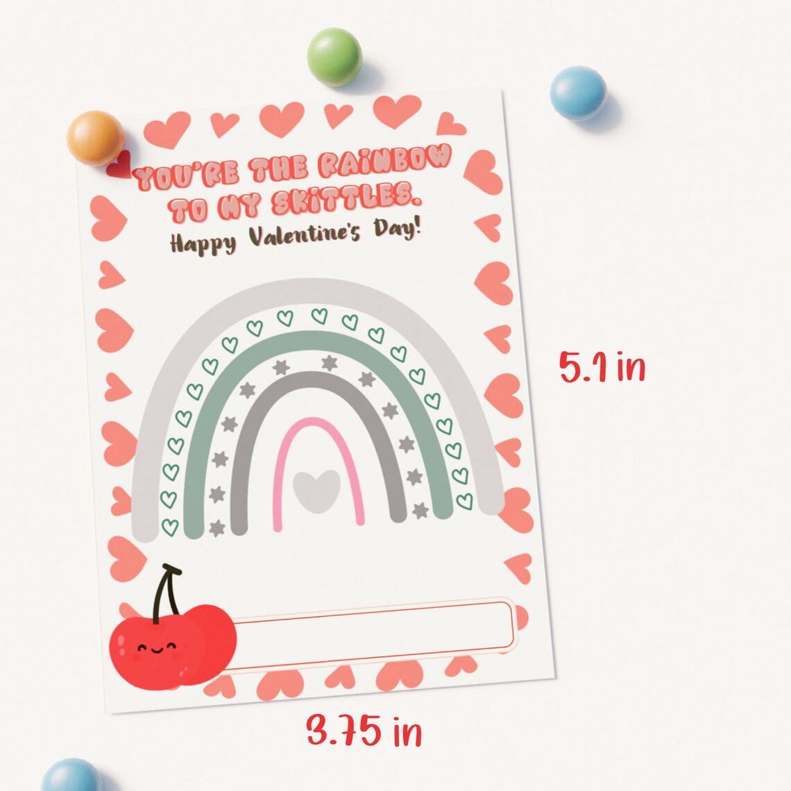 Sweet Rainbow Wishes Printable Skittles-themed Valentine's Cards, Share ...