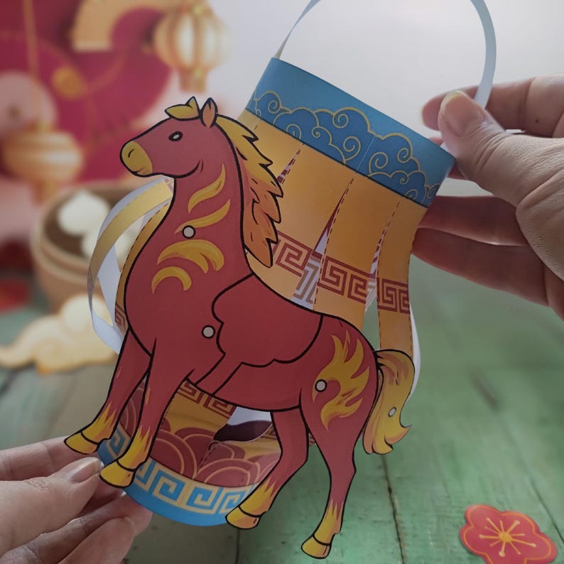 Printable Chinese New Year Paper Lantern Craft Kit, DIY Lantern for ...