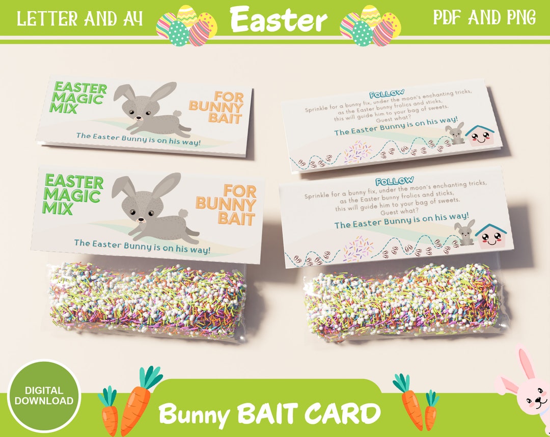 Bunny Bait Card, Adorable Easter Card for DIY Magic and Sweet Surprises ...