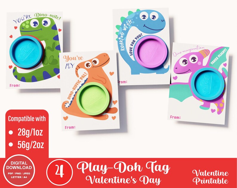 Fun Dough Valentines: Play-doh Gift Cards for Boys, Exciting Play-doh ...