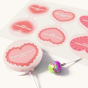 Pink Lollipop Valentine Tags for Kids' Classroom, Delightful DIY ...