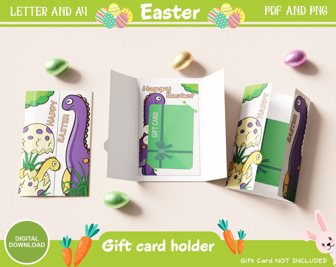 Easter Bunny Gift Card Holder - Printable Foldable Card With Sweet ...