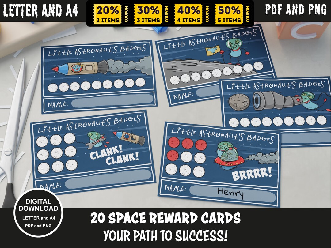 Kids Cosmic Task Tracker Goal and Behavior Reward Cards Ultimate ...