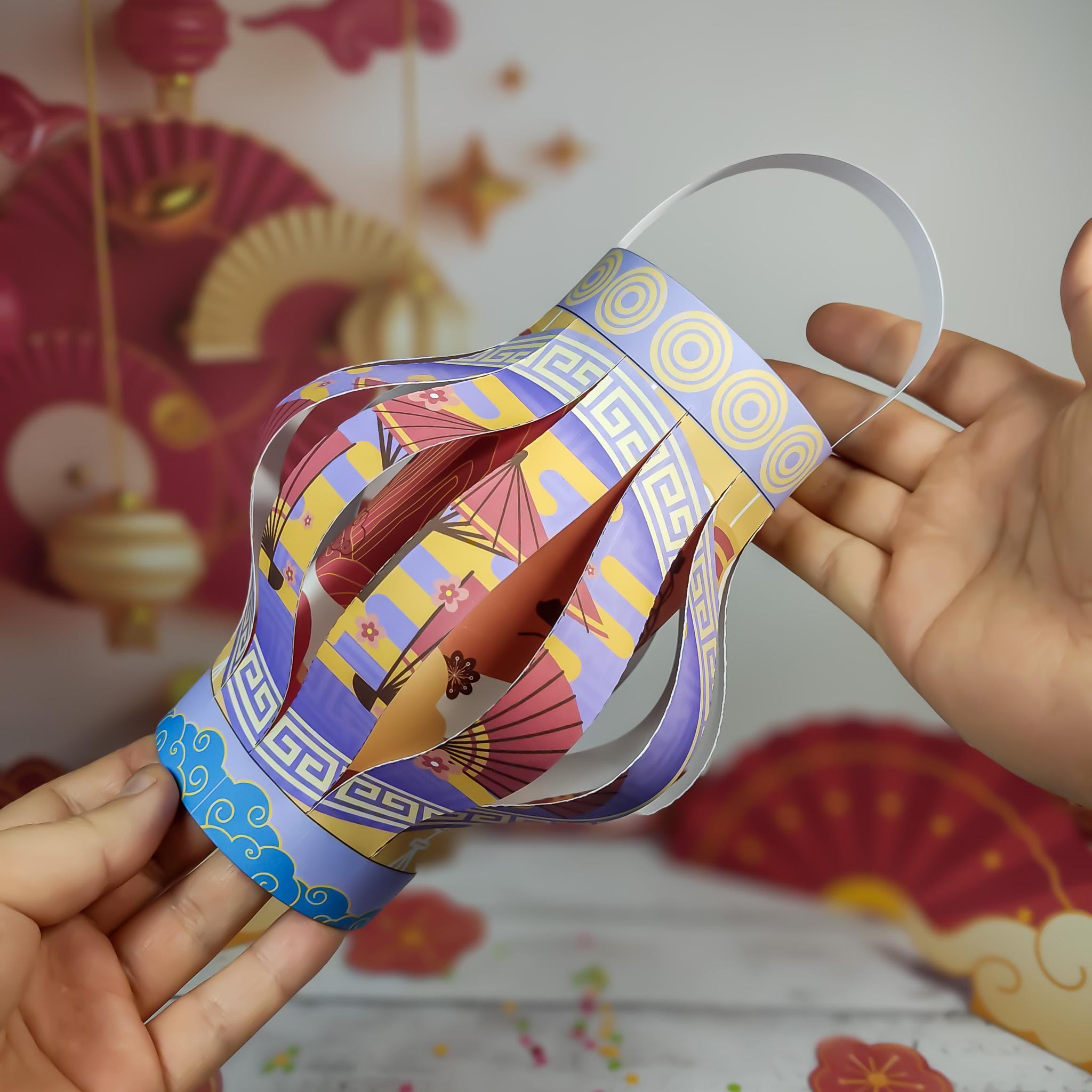 Printable Chinese New Year Paper Lantern Craft Kit, DIY Lantern for ...