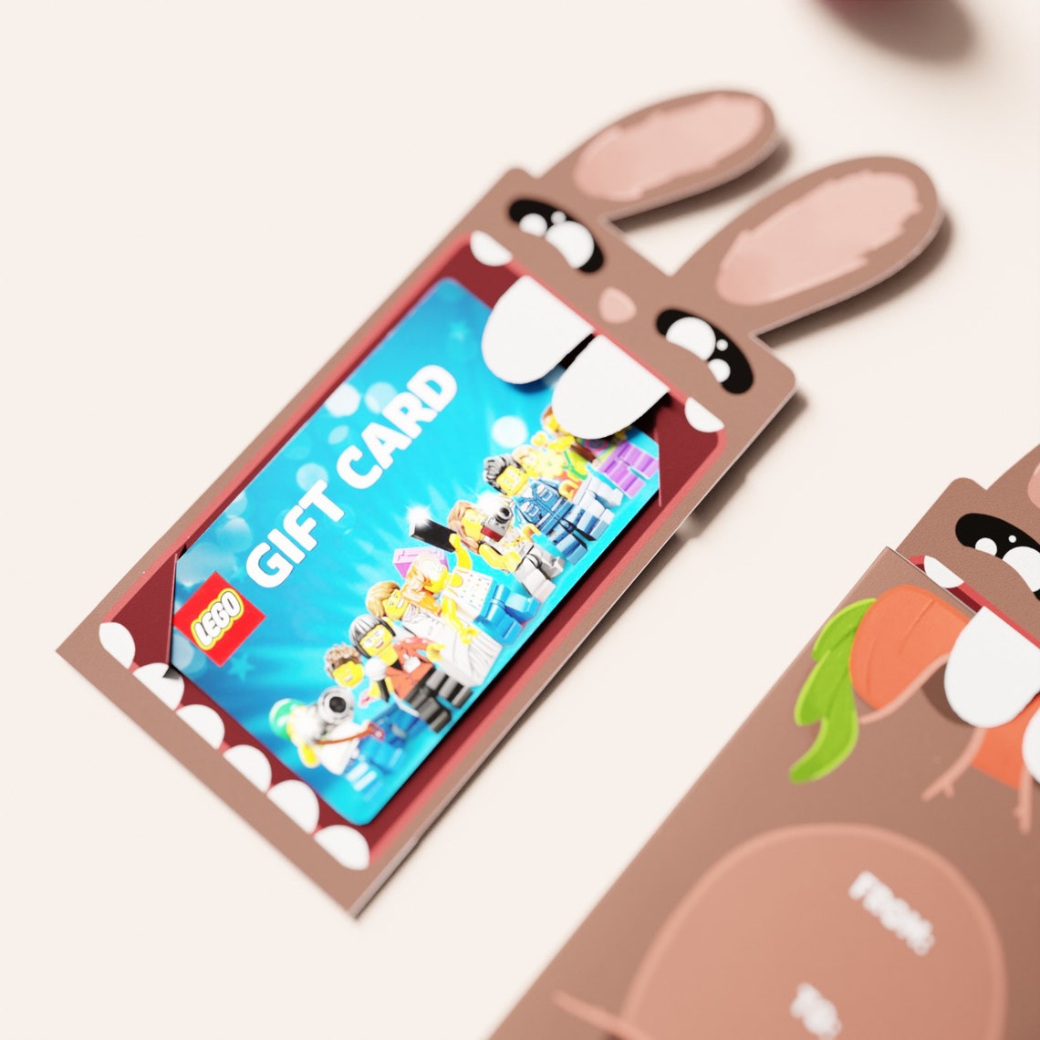 Easter Bunny Gift Card Holder Printable Foldable Card With Sweet Easter ...