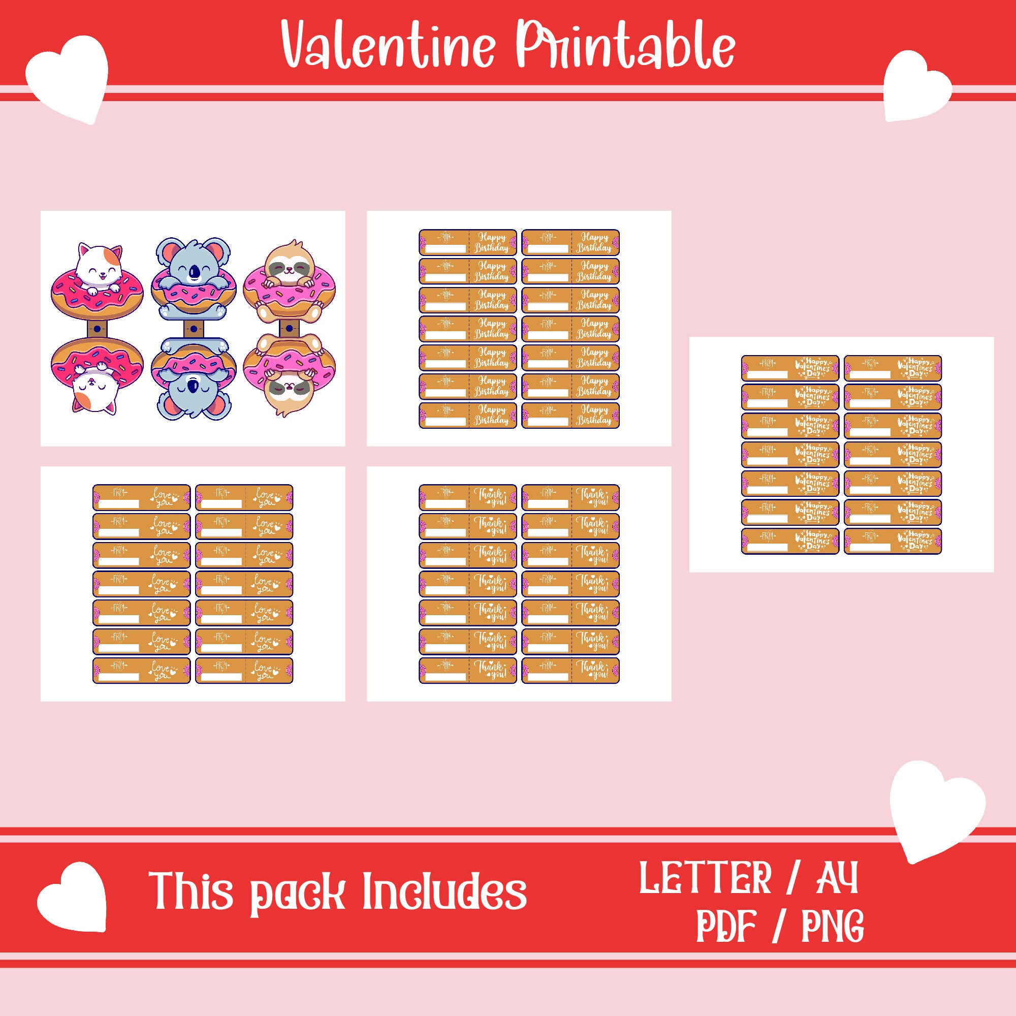 Lollipop Valentine Tags for Kids' Classroom, Delightful DIY Printable ...