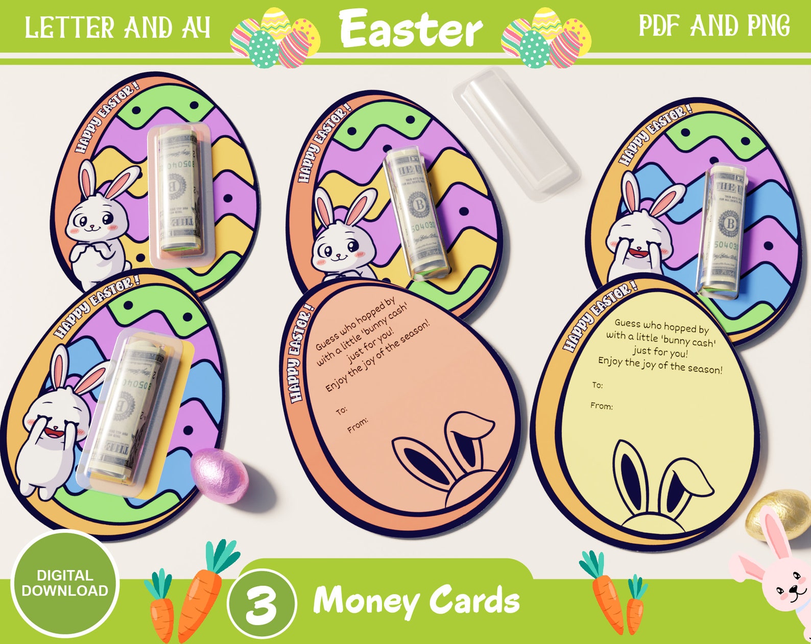 Easter Money Holder Card - Creative Cash Gift! Printable Easter Money ...