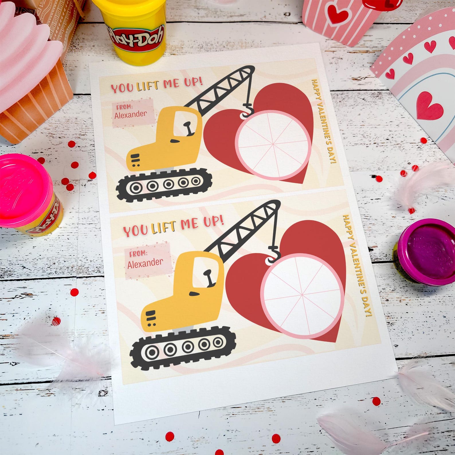 Editable Play-doh Truck Valentine's Holder, Non-candy Classroom Gift ...