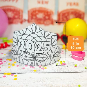 Coloring DIY Kids New Year's Eve Party Hat Printable Craft for ...