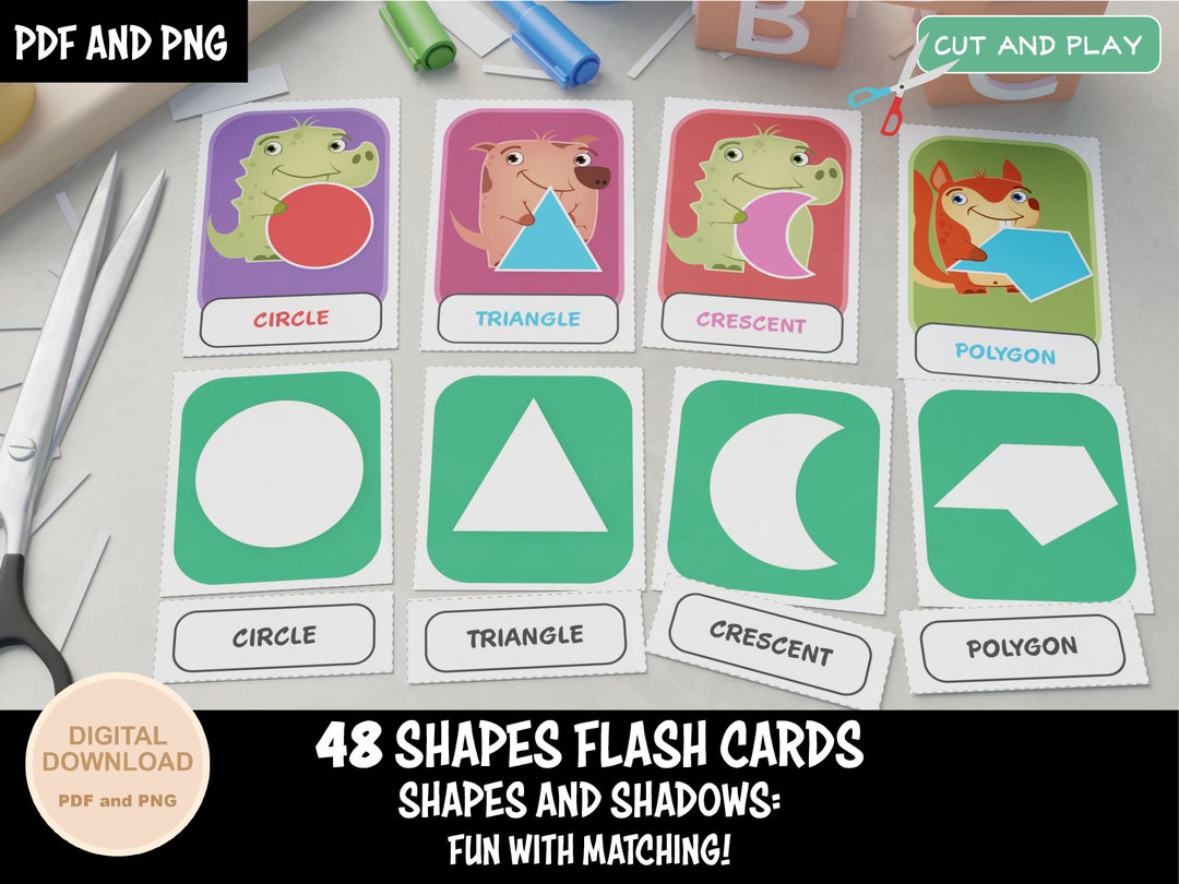 Kids Flashcards Shapes Educational Flashcards for Kids Learn - Etsy
