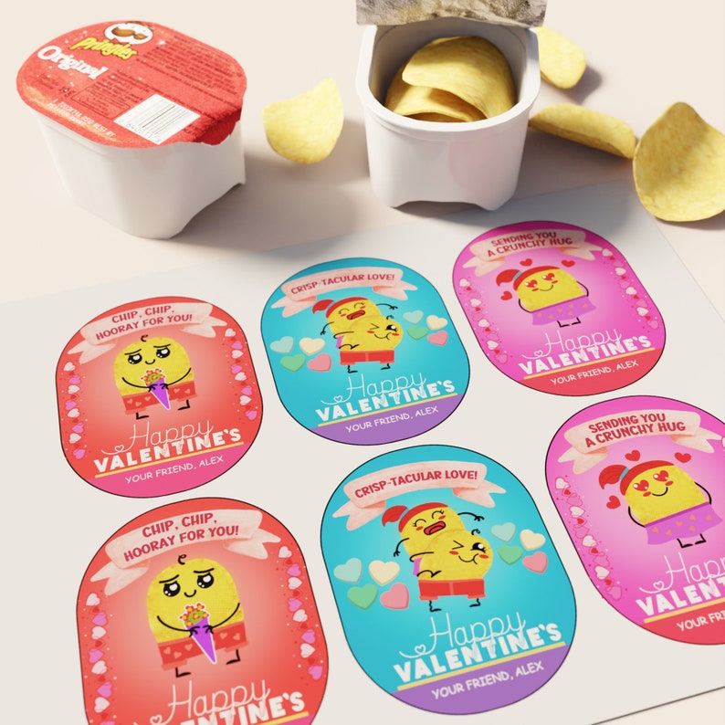 Chips Kids Valentines Printable, Make School Valentine's Day Fun With ...