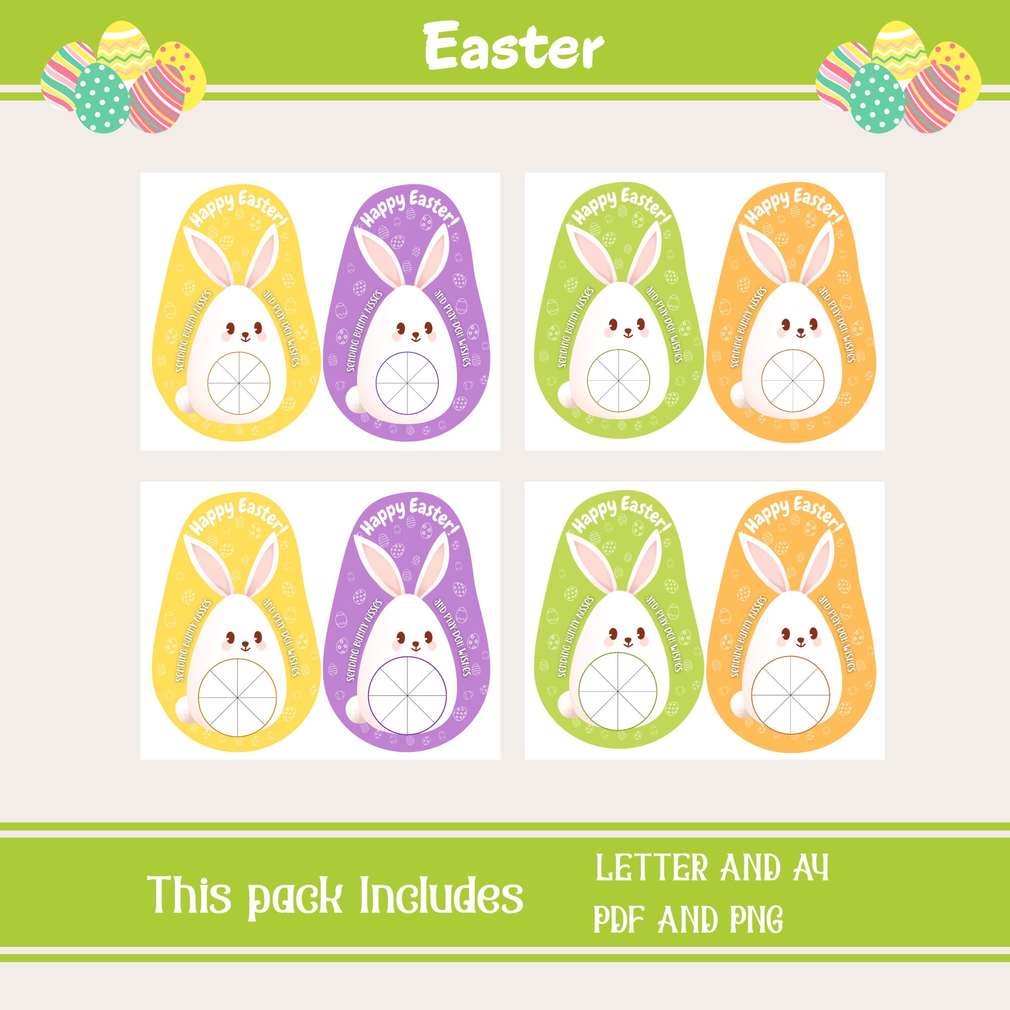 Play-doh and Cute Easter Themed Cards Unique Easter Fun for Creative ...