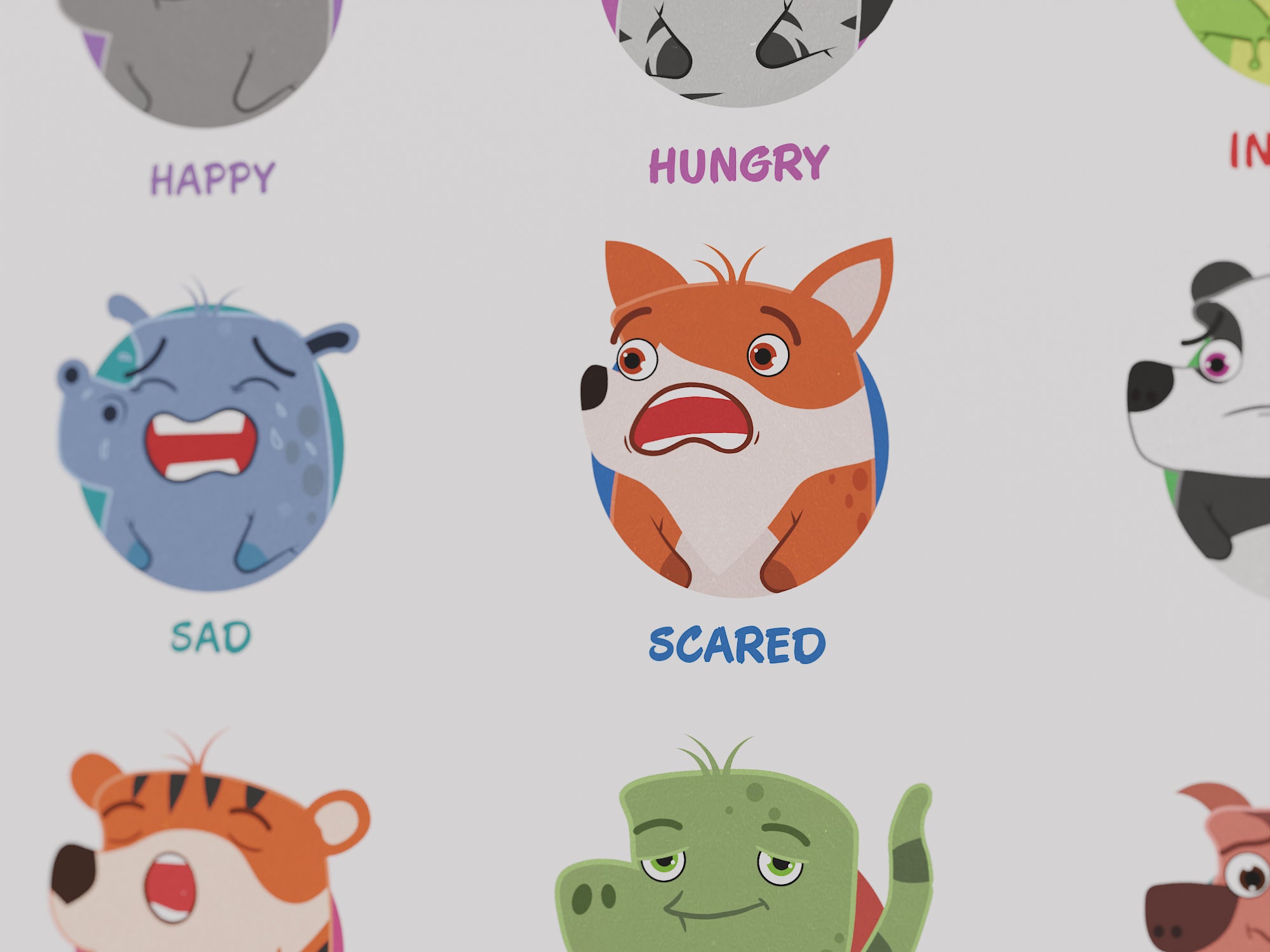 Animal Emotion Explorer Kids' Emotional Learning Art Nursery Printable ...