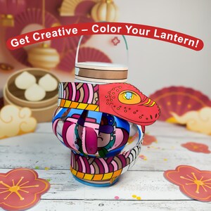 Coloring Chinese New Year Paper Lantern Craft Kit, Printable DIY ...