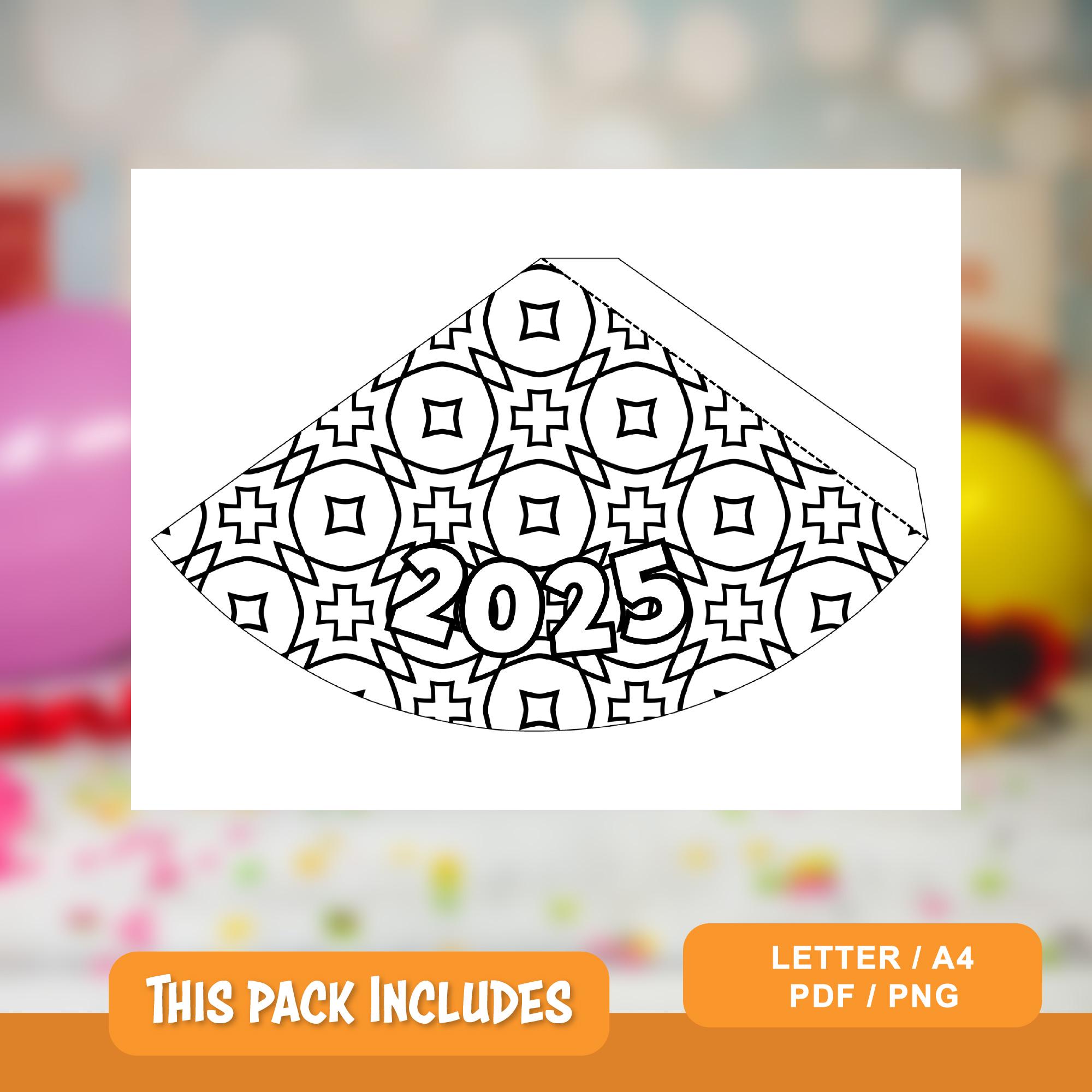 Coloring DIY Kids New Year's Eve Party Hat Printable Craft for ...