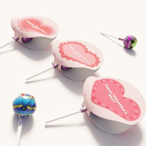 Pink Lollipop Valentine Tags for Kids' Classroom, Delightful DIY ...