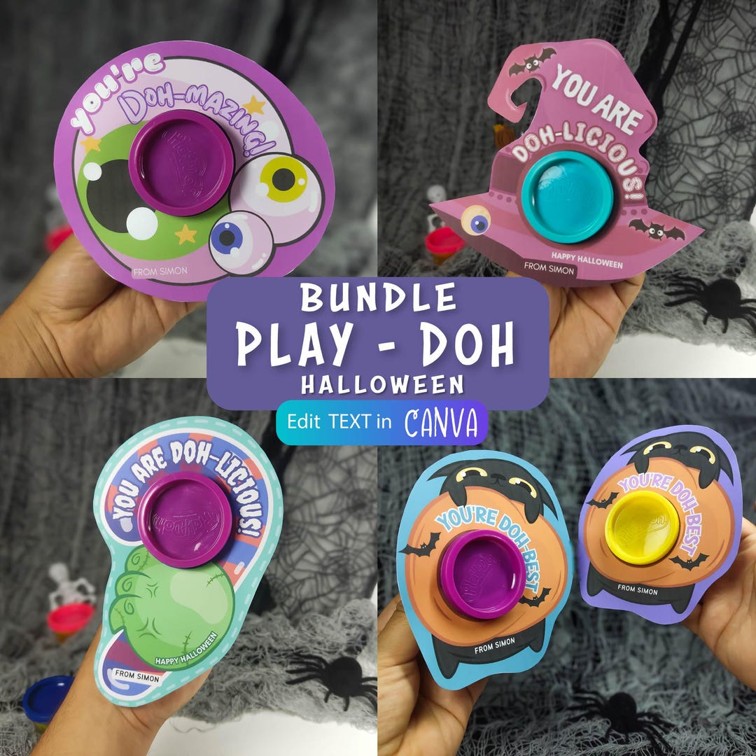Bundle Halloween Play-doh Holder, Halloween Party Gift, Halloween Set ...