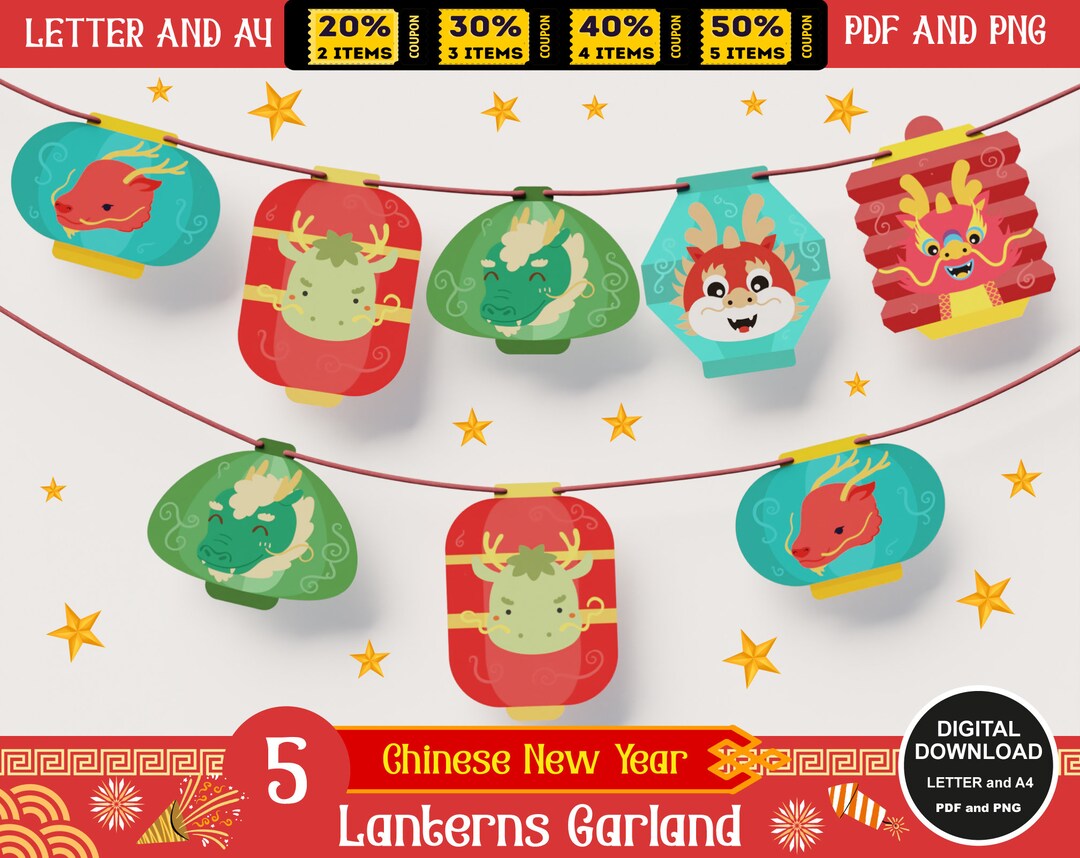 DIY Printable Paper Lantern Garland for Kids, Illuminate Celebrations ...