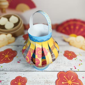 Printable Chinese New Year Paper Lantern Craft Kit, DIY Lantern for ...