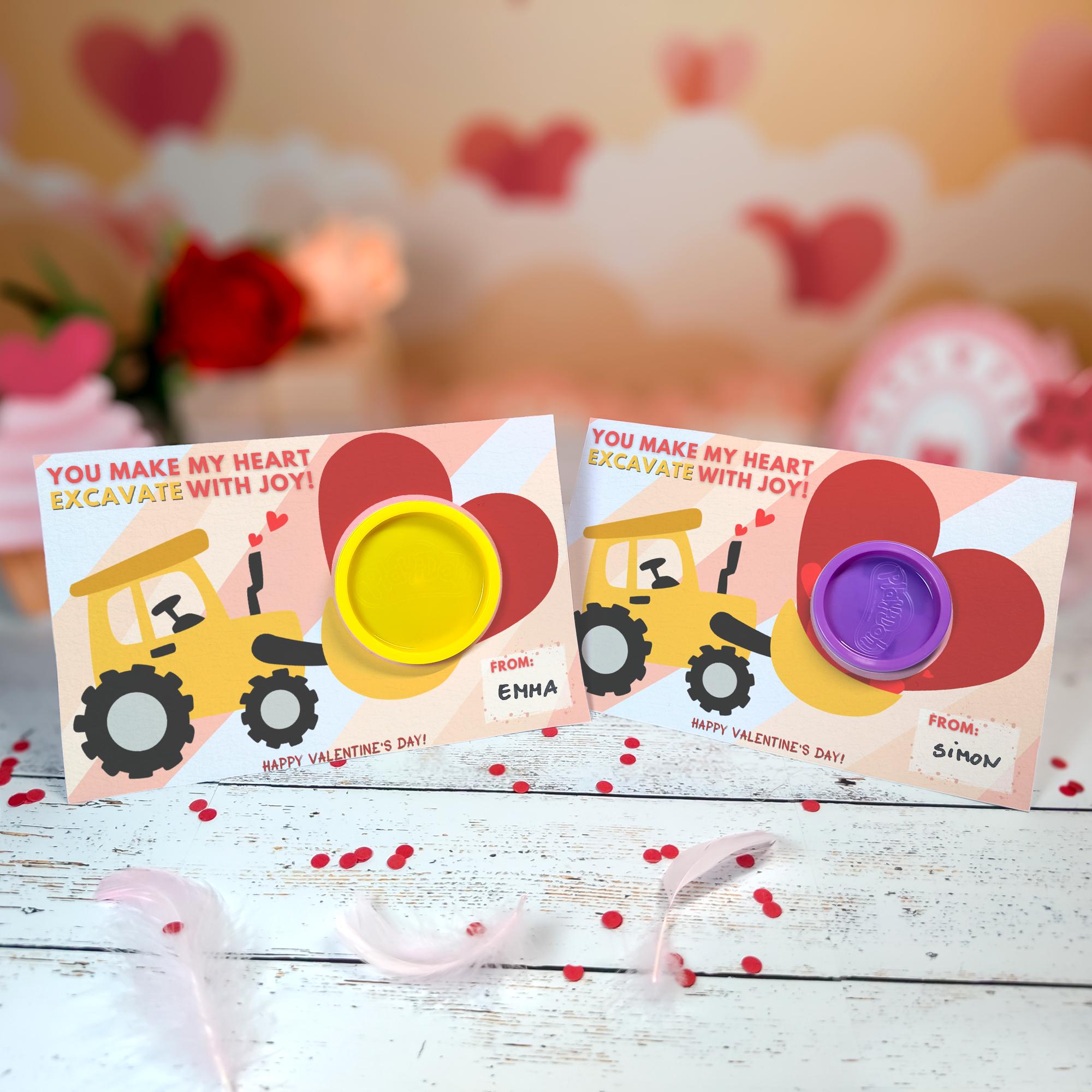 Printable Play-doh Truck Valentine's Holder, Non-candy Classroom Gift ...