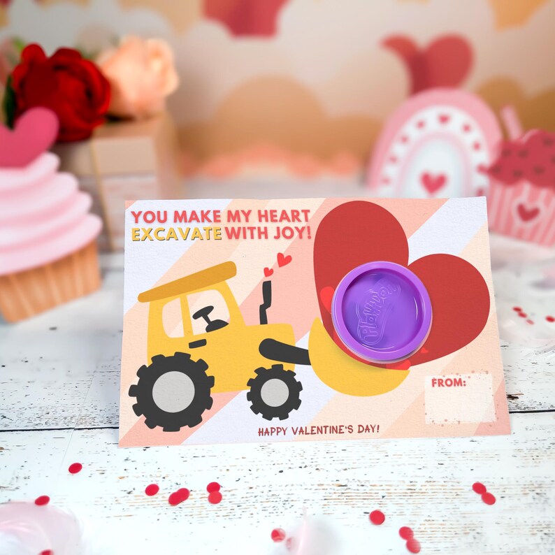 Printable Play-doh Truck Valentine's Holder, Non-candy Classroom Gift ...