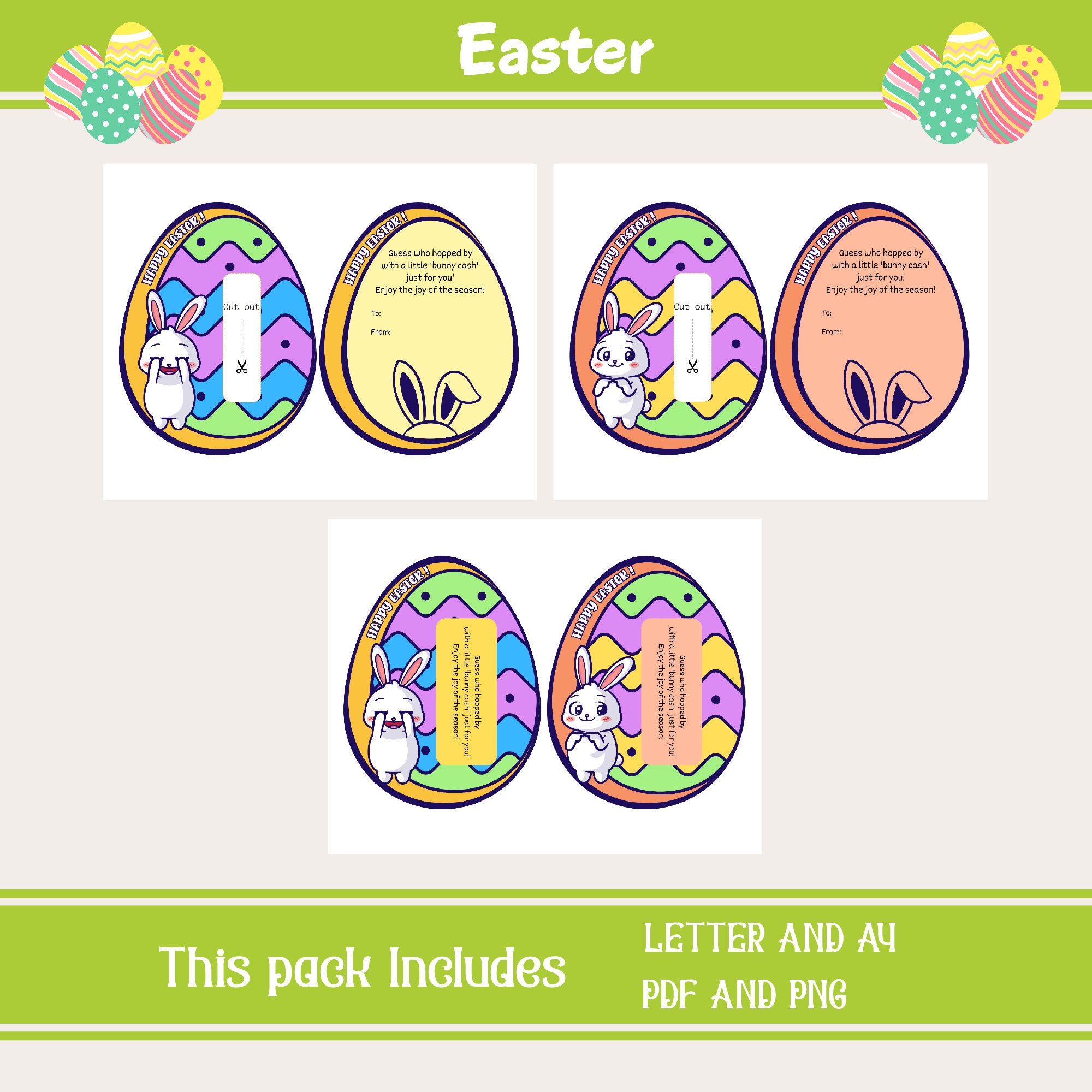 Easter Money Holder Card Creative Cash Gift Printable Easter Money ...